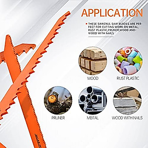 Luckyway 28-Piece Reciprocating Saw Blades Set, Sawzall Saw Blades Set, Pruner Saw Blades Set for Wood Metal Cutting