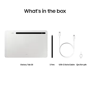 SAMSUNG Galaxy Tab S8 11” 128GB WiFi 6E Android Tablet, Large LCD Screen, S Pen Included, Ultra Wide Camera, Long Lasting Battery, US Version, 2022, Silver