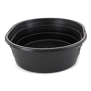 Little Giant ST15 15 Gallon Molded Poly Plastic Oval Stock Water Tank Trough for Cattle, Horses, and Other Livestock Animals, Black (4 Pack)