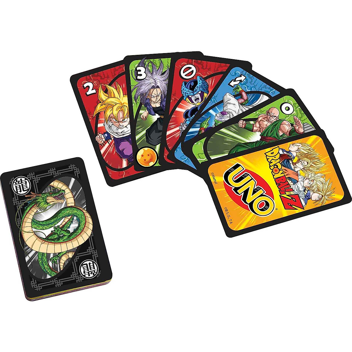 Mattel Games UNO Dragon Ball Z Card Game for Family Night Featuring TV Show Themed Graphics and a Special Rule for 2-10 Players