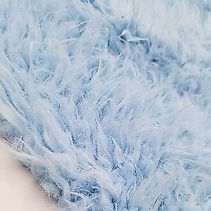 Texco Inc Flokati Curly Faux Fur Cuddly Fabric, Baby Blue 5 Yards
