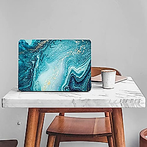 MAITTAO MacBook Air 13 Inch Case 2020 2019 2018 Release Model A1932 A2179 A2337 M1, Durable Hard Case Cover with Laptop Sleeve & Keyboard Cover for Mac Air 13.3 with Retina Touch ID, Marble Blue
