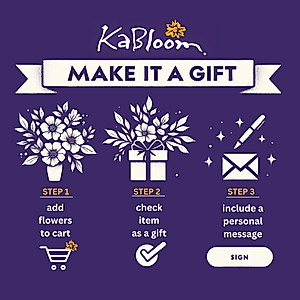 KaBloom Flowers - Easter Collection - Exotic Sapphire Orchid Bouquet of Blue Orchids from Thailand with Vase - Gift for Birthday,Thank You, Valentine, Mother’s Day Fresh Flowers