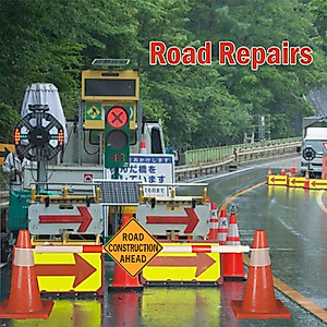 6 Pack Retractable Traffic Cone Bar from 4ft to 7.2ft, Expandable Safety Cone Bars for Parking Lots，Barricade for Road Construction