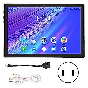 HEEPDD Tablet PC, 10 Inch Tablet Dual Cameras 2.4G 5G Octa Core Processor Dual Band 6GB 128GB for Office (US Plug)