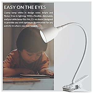 Newhouse Lighting NHCLP-OL-WH Olivia LED Clamp Light Desk Lamp with Flexible Gooseneck, 3 Brightness Levels & 3 Color Modes, White