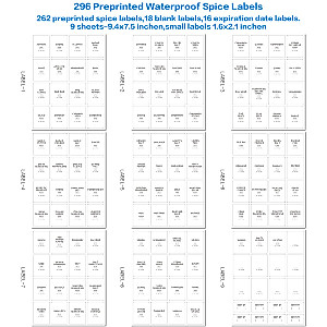 CZZGSM 24 Pcs Glass Spice Jars With 296 Spice Labels Preprinted of White and Black Color- 4oz Thicken(2.4mm) Spice Containers With Bamboo Airtight Lids - Empty Small Herb Seasoning Jars