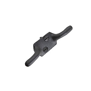 Renovators Supply Manufacturing Cleat Hooks 4 in. Black Wrought Iron Cord Rope Holder for Window Blinds or Flagpoles with Screws Pack of 4