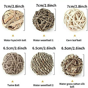 8PCS Small Animals Play Balls, Chew Grass Balls & Rolling Chew Toys for Bunny, Improve Pets Dental Health for Rabbit, Chinchilla, Guinea Pigs, Hamsters, Gerbils, Rats, Mice