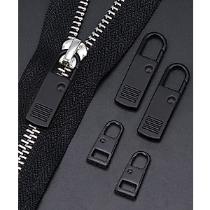 Zipper Pull, Upgraded Zipper Pull Replacement (24 Pack), Universal Replacement Zipper Pull, Zipper Tab Replacement, Small Zipper Pulls for Backpacks, Luggage, Clothes, Jacket, Purse, Boot (Black)