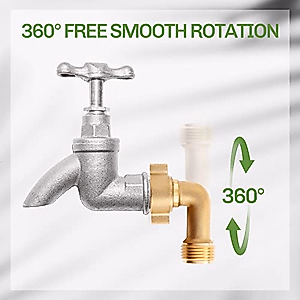 Litorange Garden Hose Elbow Connector 90 Degree Brass Hose Elbow Fitting Quick Swivel Connect Adapter Thread Size 3/4" + 2 Pressure Washers