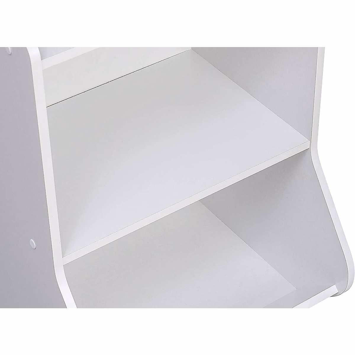 IRIS USA 2-Tier Shelf Organizer with Easy Access Angled Cubby, Frost White