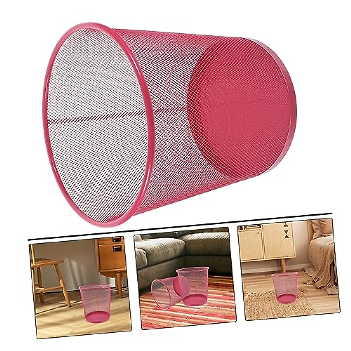 VILLCASE Small Wastebasket Small Metal Trash can Storage Box Trash can Small Trash can Office Trash bin Trash can for Bathroom no Cover Home Field Barbed Wire Storage Bins