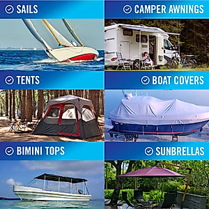 Repair Tape for Fabric Boat Covers, Canvas Tents, Pop-Up Campers, RV Awnings, Tarps, Canopies, Bimini Tops, Sails, Air Mattress Patch Kit, 30ft x 3" Black Heavy-Duty Waterproof Vinyl