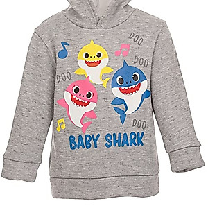 Pinkfong Baby Shark Toddler Boys Fleece Jogger Pullover Hoodie & Pants Set Grey 4T