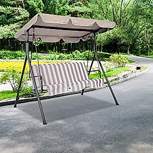 Goplus Swing Canopy Replacement Waterproof Top Cover for Outdoor Garden Patio Porch Yard, Top Cover Only (77'' x 43'')