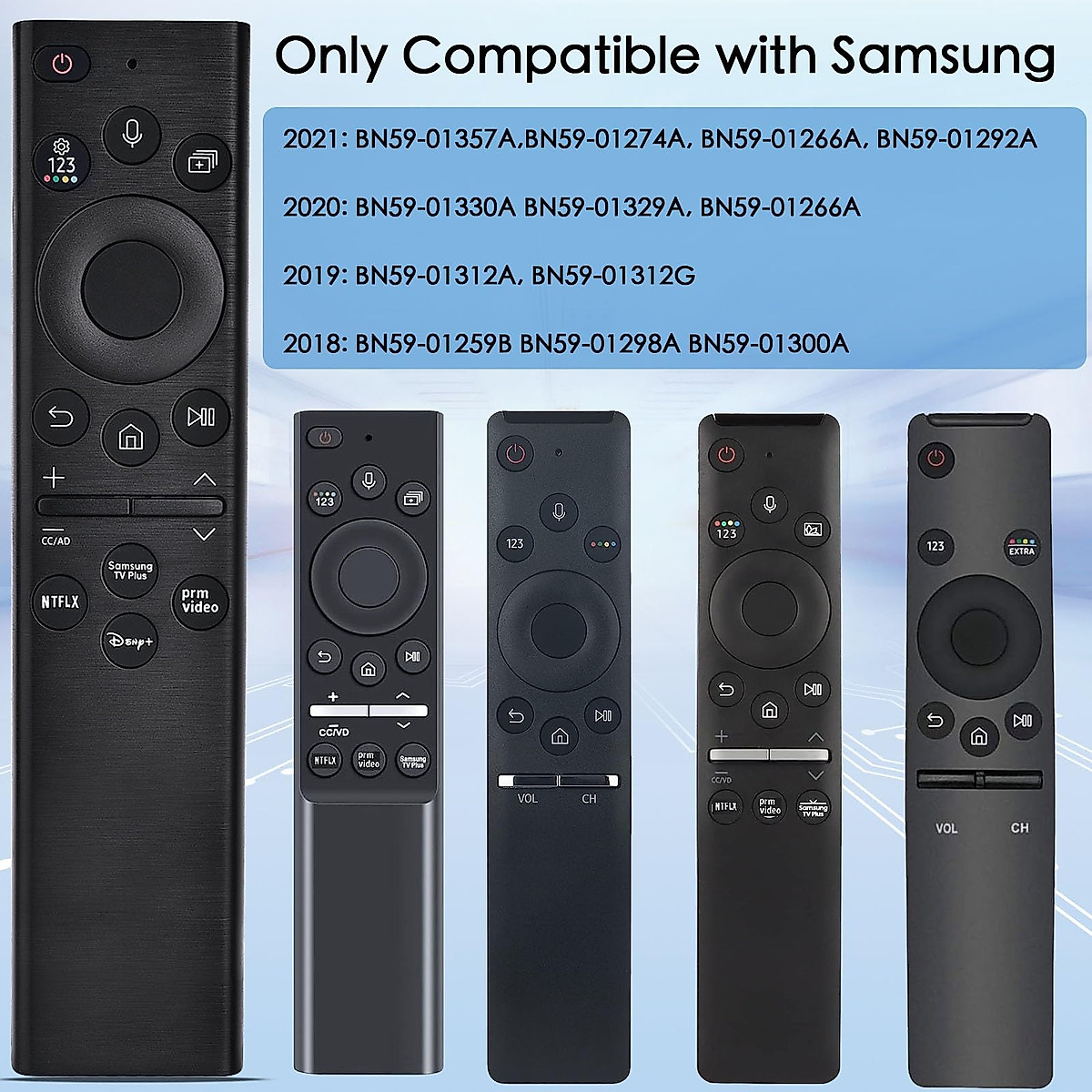 for Samsung Smart TV Remote:Replacement Voice Remote Compatible with 2022 BN59-01385A(no Solar),for Most 2018 to 2022 Smasung Crystal Curved UHD QLED The Frame QLED 4K 8K Smart TV