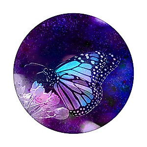Butterfly Animal Dark Purple Galaxy Wings Nature Design PopSockets PopGrip: Swappable Grip for Phones & Tablets