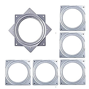 Richohome 6 Pack 6 Inch Lazy Susan Hardware, Square Rotating Bearing Plate, Lazy Susan Turntable Bearing for for Serving Trays, Kitchen Storage Racks, Craft Table, Zinc Plated Steel Swivel Plate
