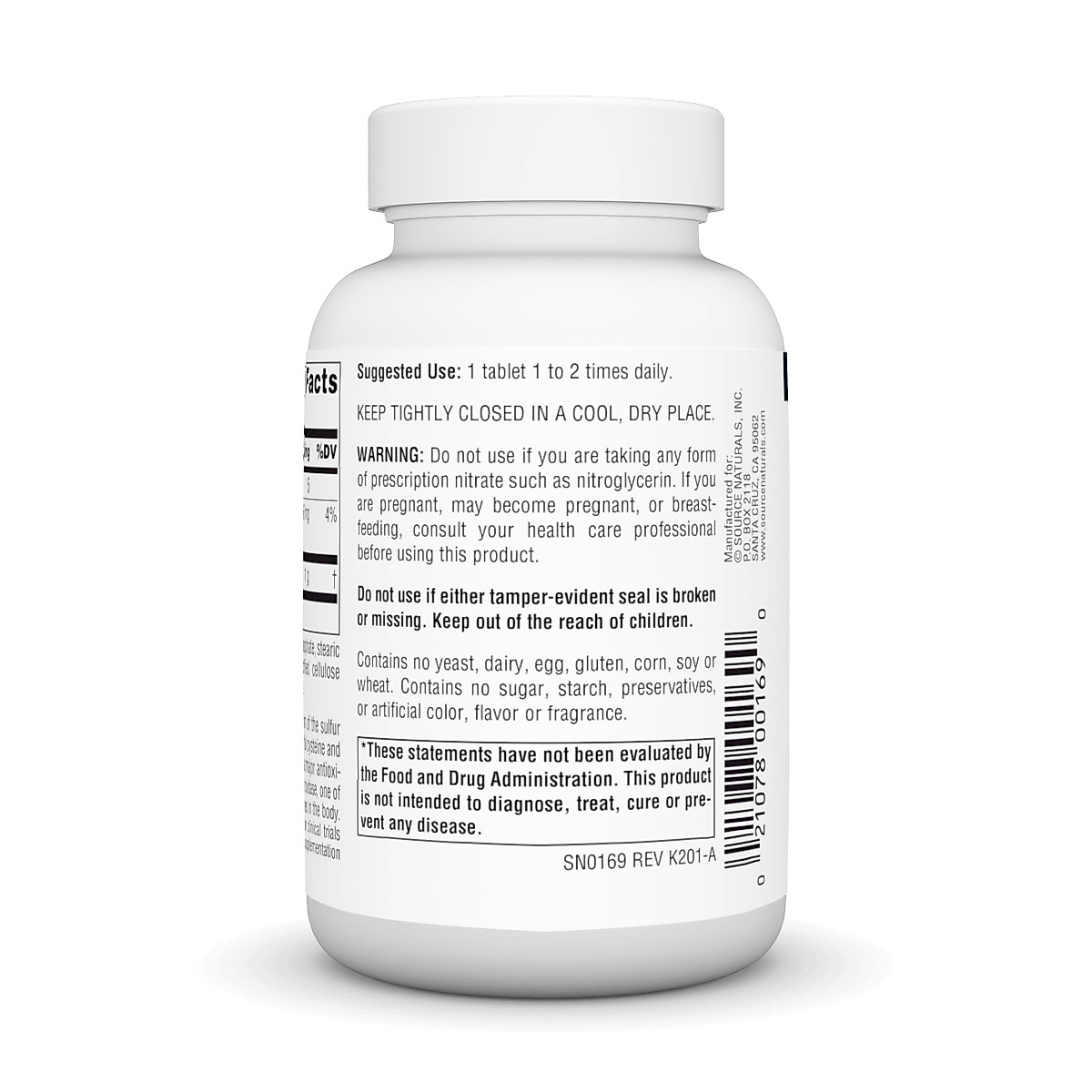 Source Naturals N-Acetyl Cysteine Antioxidant Support 1000 mg Dietary Supplement That Supports Respiratory Health* - 60 Tablets
