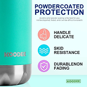 koodee Small Water Bottle 9 oz Stainless Steel Double Wall Vacuum Insulated Water Bottle BPA Free-Reusable Metal Leak Proof Water Flask (Black)