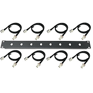 19" Antenna Re-Location Rack Mount Kit 1U Front Panel 8 Hole Ports w/ 8 Cables