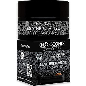 COCONIX Black Leather and Vinyl Repair Kit Leather Recoloring Balm Pure Black