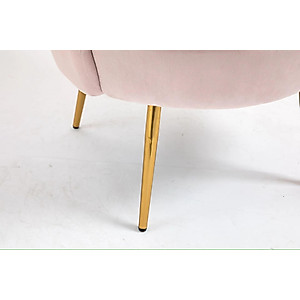 hegmentine Modern Accent Home Office Chair Desk Chair Task Vanity Chair Makeup Chairs Velvet Living Room, Bedroom…(Iceberry Pink)