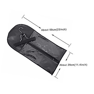 YANTAISIYU Hair Extensions Storage Bag with Hair Extensions Hanger Portable Wig Storage Bag Dust-proof Hair Extensions Bag (Black)