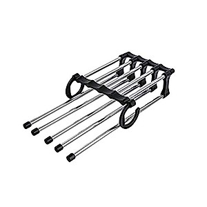 Takefuns 5 in 1 Stainless Steel Multifunction Retractable Hanger Pants Trouser Organizer,Clothes Hangers Storage Stacker Rack Holder for Wardrobe