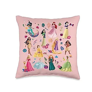 Disney Princess Magical Print Pink Throw Pillow