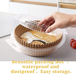 Air Fryer Parchment Paper, Non-stick Liners, Baking Paper for Air Fryer, Disposable Paper, Oil-proof, Water-proof（50PCS,7.9 Inches, Natural)
