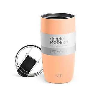 Simple Modern Travel Coffee Mug Tumbler with Flip Lid | Reusable Insulated Stainless Steel Cold Brew Iced Coffee Cup Thermos | Gifts for Women Men Him Her | Voyager Collection | 16oz | Bellini