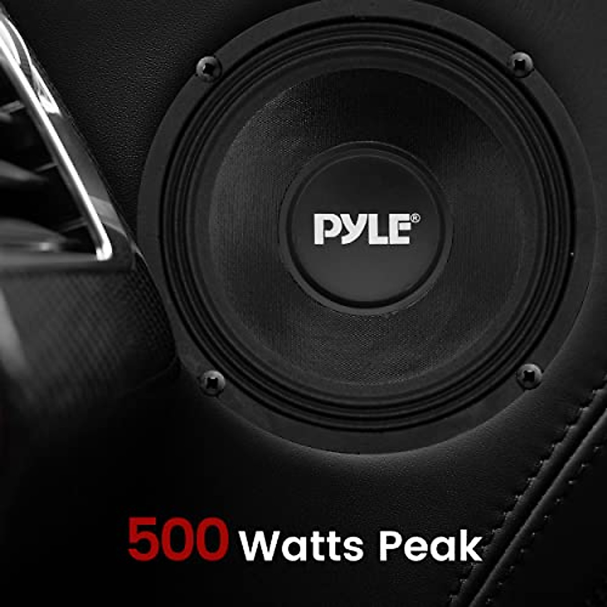 Pyle 8 Inch Car PA Woofer - 500 Watt High Powered Car Audio Sound Component Speaker System w/ 1.5" Kapton Voice Coil, 55-6 kHz Frequency, 89.2 dB, 8 Ohm, 40 oz Magnet - PylePro PPA8 , Black