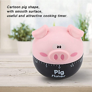 Cute Cartoon Pig Kitchen Timer,Mechanical Timers Counters,for Cooking Timing Tool Alarm Clock,Portable Alarm Clock Kitchen Cooking Tool(Pink)