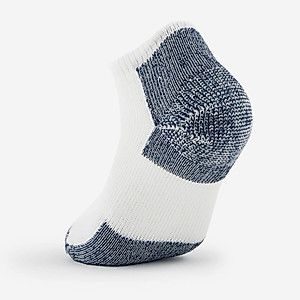Thorlos Mens Jmm Max Cushion Low Cut Running Socks, White/Navy, Large US