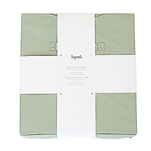 3 Sprouts Recycled Fabric Folding Chest Organizer in Green - Collapsible Storage Basket Container with Lid & Handles