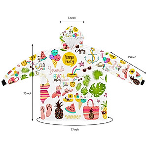 Wearable Blanket Hoodie Tropical Summer Beach Oversized Hooded for Women,Comfy Sweatshirt