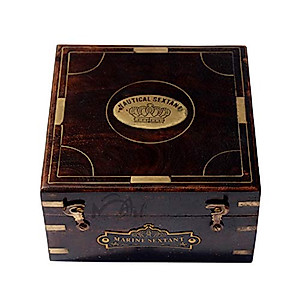 MARINE ART HANDICRAFTS '' Brass Sextant with Compass for Birthday, Wedding, Baptism, Mother's Day, Father's Day, Partner, Best Man, Anniversary, Farewell, Graduation, C-3082