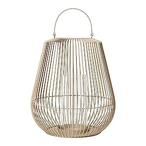 blomus NIDEA Decorative Lantern 18" x 21", Mourning Dove (Lt. Brown/Grey)