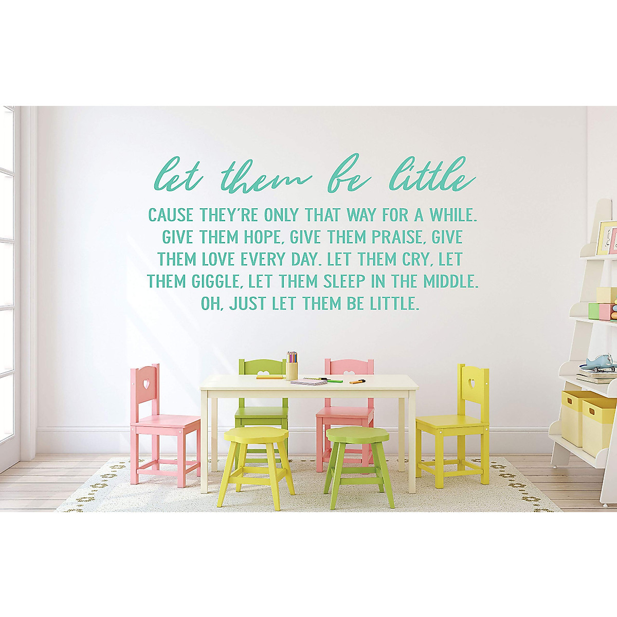 CustomVinylDecor "Let Them Be Little Cause They're Only That Way for Awhile Quote Vinyl Wall Decal | Home Decor Sticker for Boy or Girl's Bedroom, Playroom, Classroom or Nursery