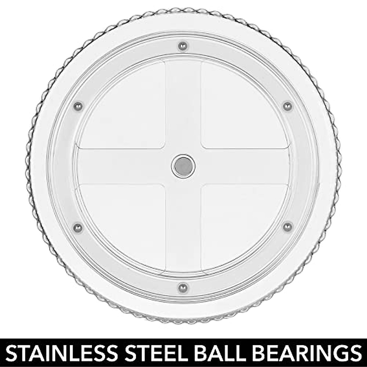 mDesign Fluted Lazy Susan Turntable Plastic Spinner for Kitchen and Bathroom Cabinet, Cupboard, or Countertop Organizing - Rotating Organizer for Condiments, Jewelry, Accessories - 9" Round - Clear