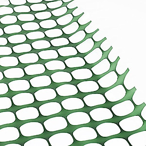 Houseables Plastic Mesh Fence, Construction Barrier Netting, Green, 4'x100' Feet, 1 Roll, Garden Fencing, Fences Wrap, Above Ground, for Snow, Poultry, Chicken, Safety, Deer, Patio, Garden Netting