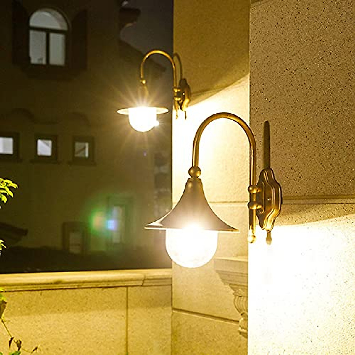 TEmkin Retro Industrial Minimalism Sconce Wall Lamp Bronze Outdoor Aluminum Horn Cover Waterproof Wall Lights LED Used for Courtyard Gate Wall Park Wall Lighting