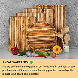 BEEFURNI Teak Wood Cutting Board with Hand Grip, Wooden Cutting Boards for Kitchen Medium, Chopping Board Wood, Gifts for Mom, Mothers Day Gifts, (Medium, 20 x 15 x 1.25 inches)