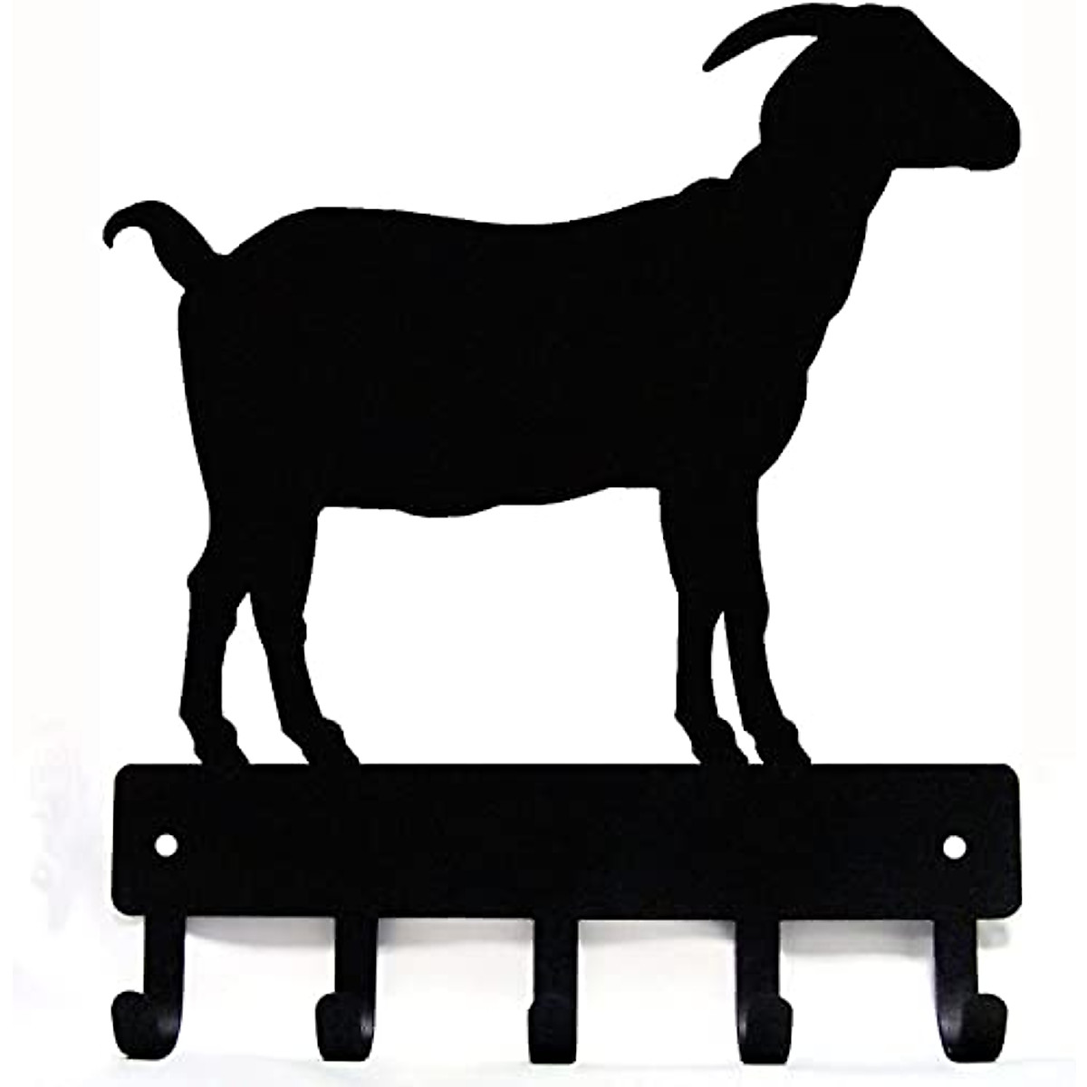 The Metal Peddler Farm Horned Goat #1 Key Rack - Small 6 inch Wide - Made in USA