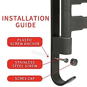 Swivel Hand Towel Rack, Rustproof Towel Bar with 3 Arms Swinging Out 180° Rotation, Space Saving Towel Rack Wall Mounted with Hook for Bathroom, Kitchen BUWILRQ (Gun Grey)