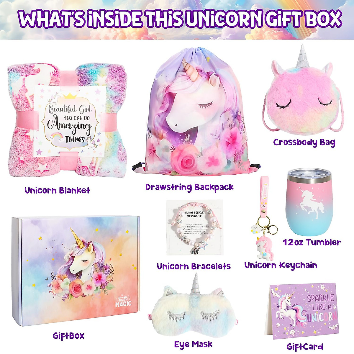Christmas Unicorn Gifts Toys for Girls, Birthday Christmas Gifts for Girls Kids Age 3 4 5 6 7 8 9 10, Girl Toys, Kids Toys, for Toddler, Daughter, Niece, Granddaughter