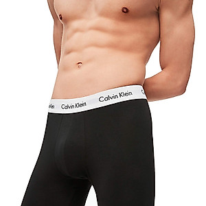 Calvin Klein Men's 3 Pack Cotton Stretch Boxer Briefs, Black, M