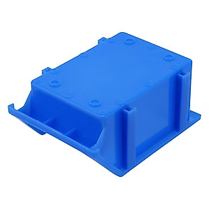 HOIGON 12 Pack Blue Garage Storage Tool Bin, 7.09 x 4.72 x 3.15 Inch Plastic Hanging Stacking Stackable Organizer Storage Rack for Hardware Tools Organization, Workshop, Small Parts